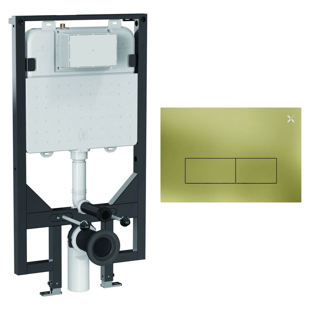 Crosswater 1.14m Ultra Slim Depth Dual Flush WC Frame Set Flush Plate ...