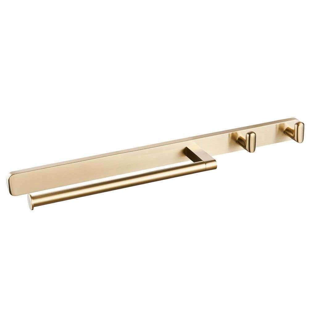 Aquarius Auro Towel Ring and Double Hook in Brushed Brass – UK Bathroom ...