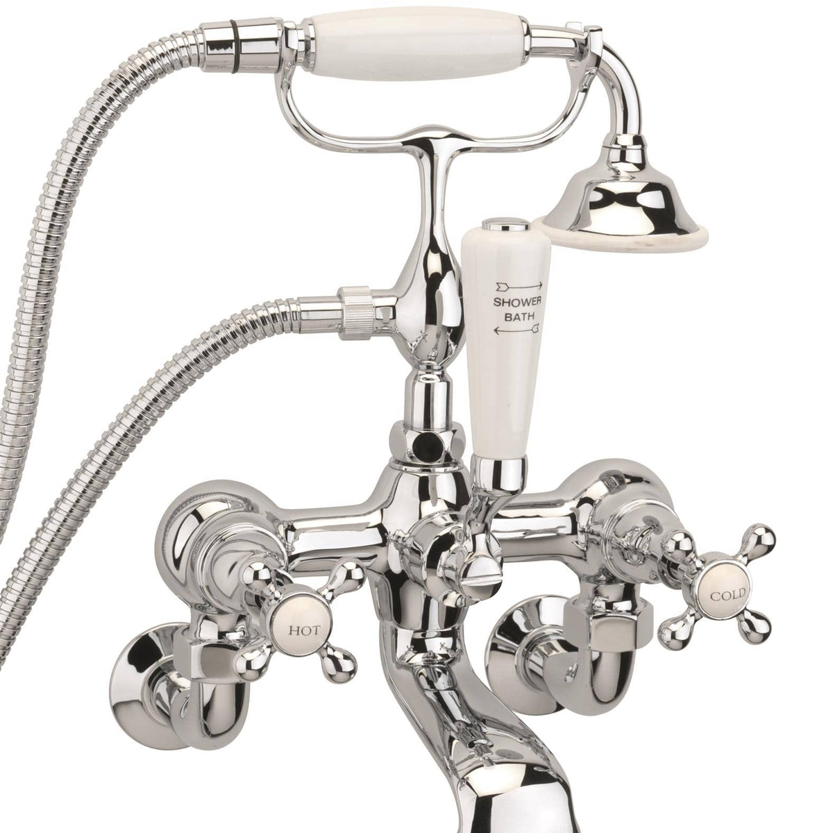 Sagittarius Kensington Wall Mounted Bath Shower Mixer Tap with Traditi ...
