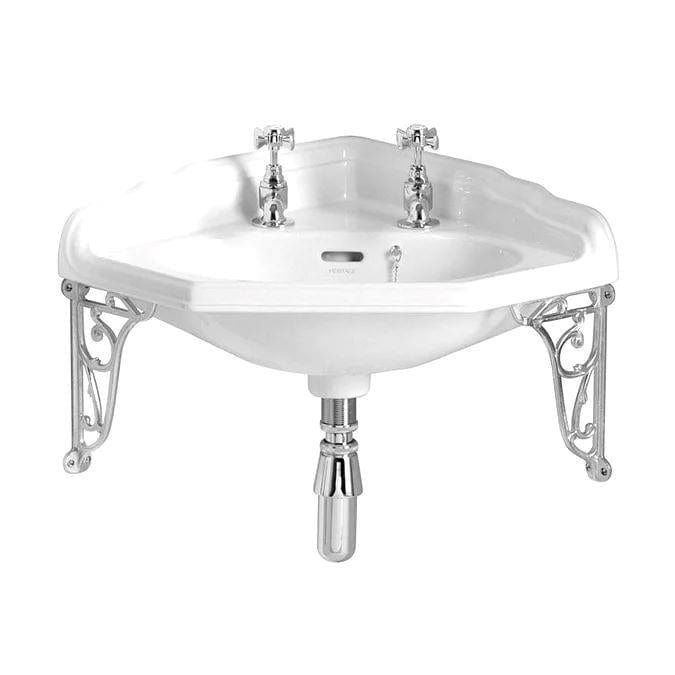 Heritage Dorchester Corner Basin with 2 Tap Holes with Brackets – UK ...
