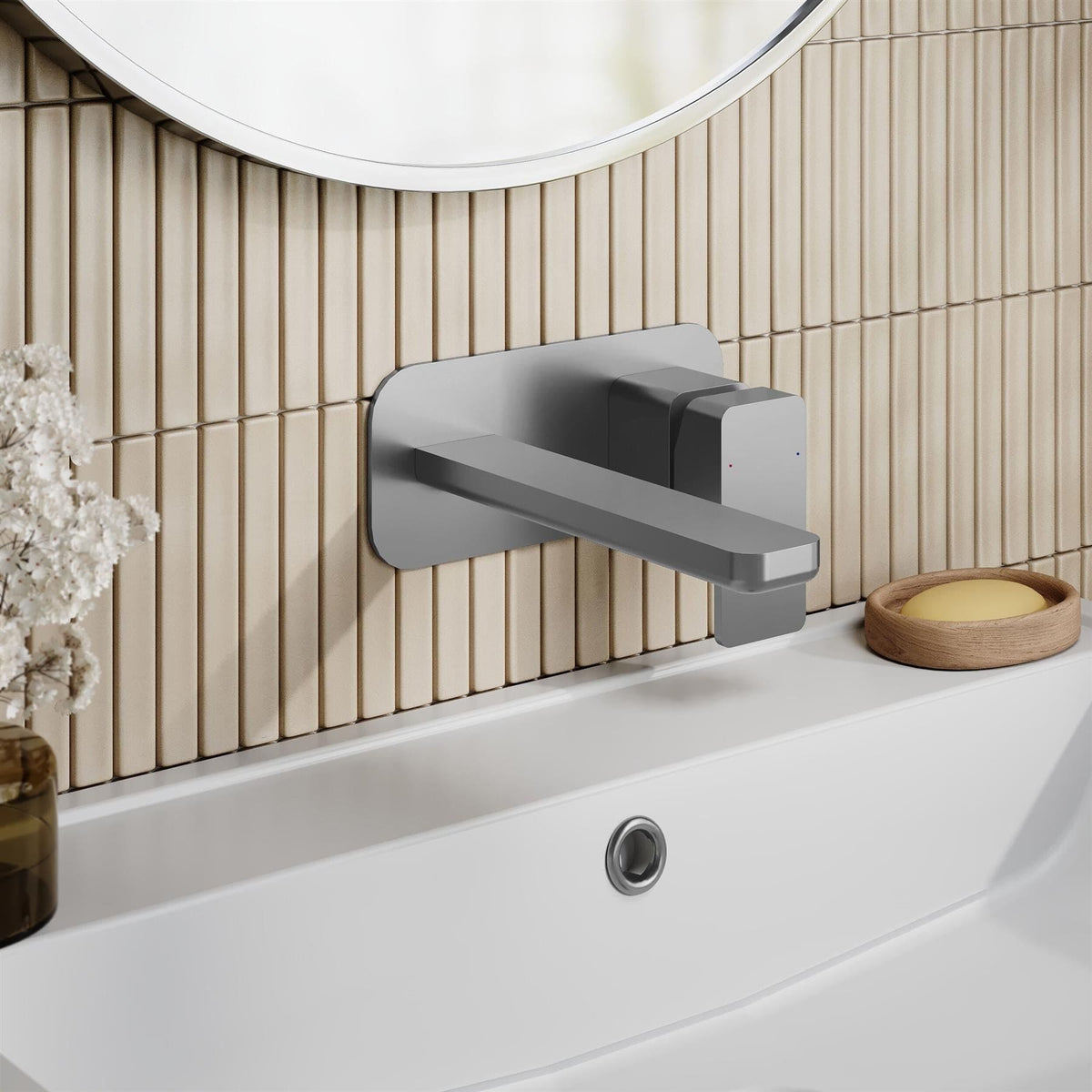 Aquarius Tetra Wall Mounted 2 Tap Hole Basin Mixer Tap – UK Bathroom Store
