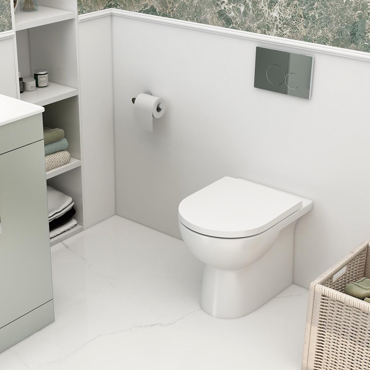 Imex Ivan Rimless Back to Wall Toilet with Soft Close Seat in White ...