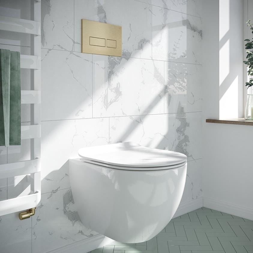 Crosswater Glide II Short Projection Wall Hung Rimless Toilet with Qui ...