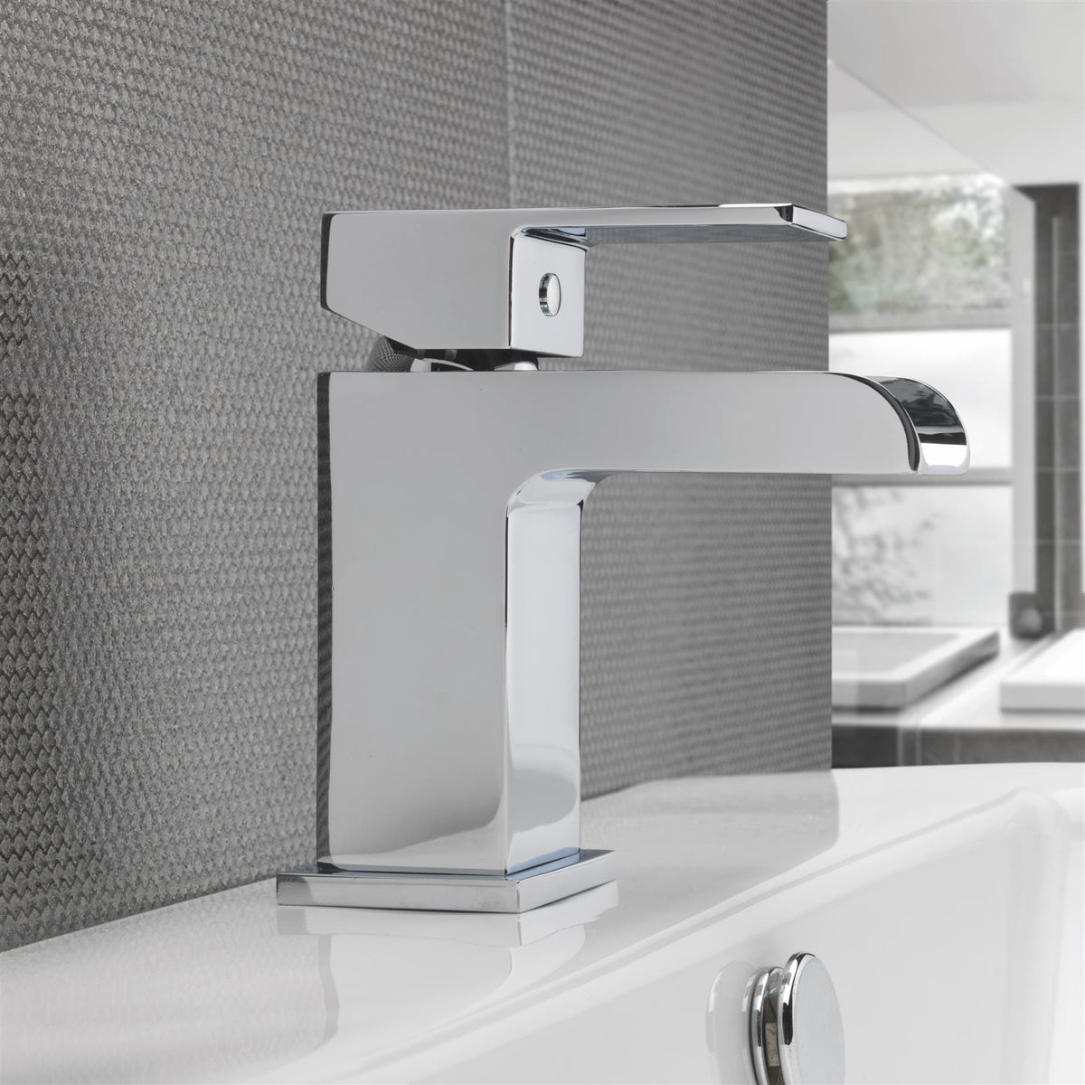 Sagittarius Flow Cascade Monobloc Basin Mixer Tap with Sprung Waste ...