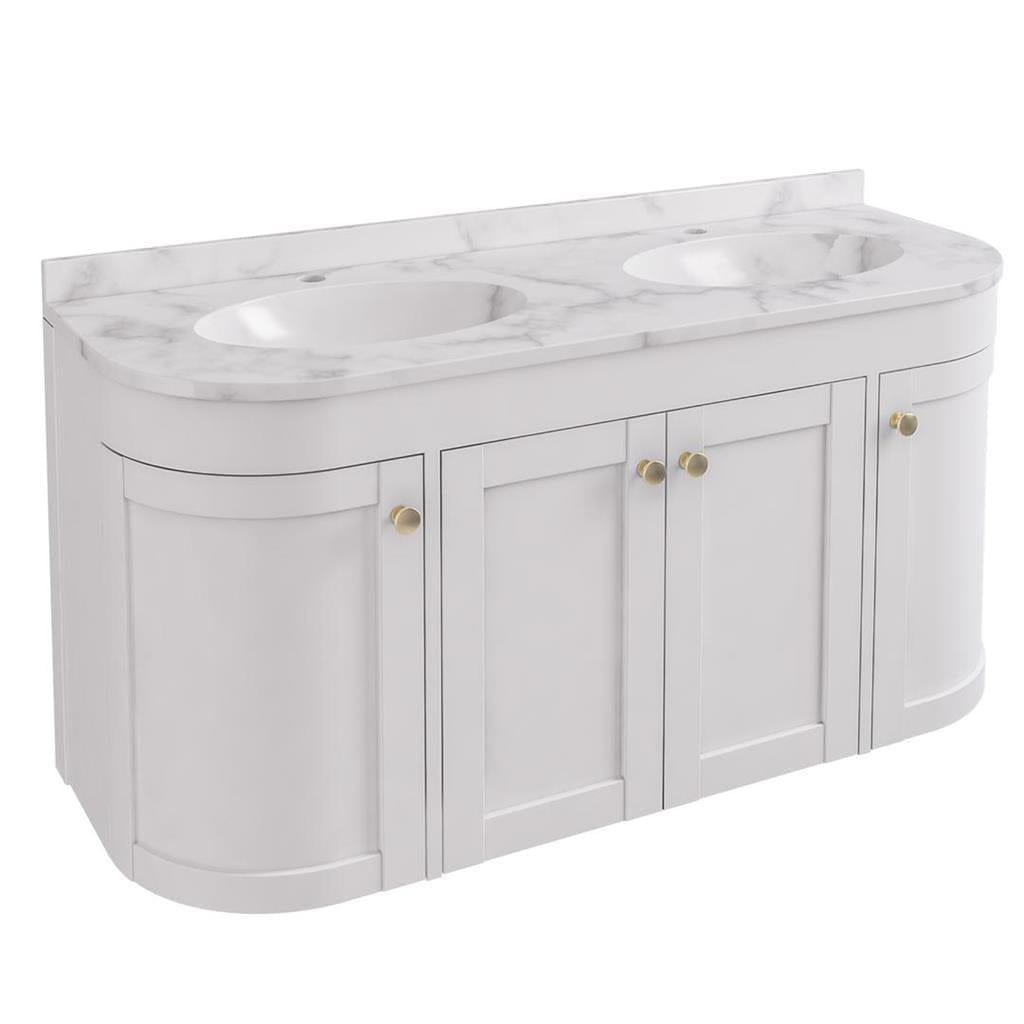 Eastbrook Hardwick Traditional 1200mm Wall Hung Vanity Unit with Doubl ...
